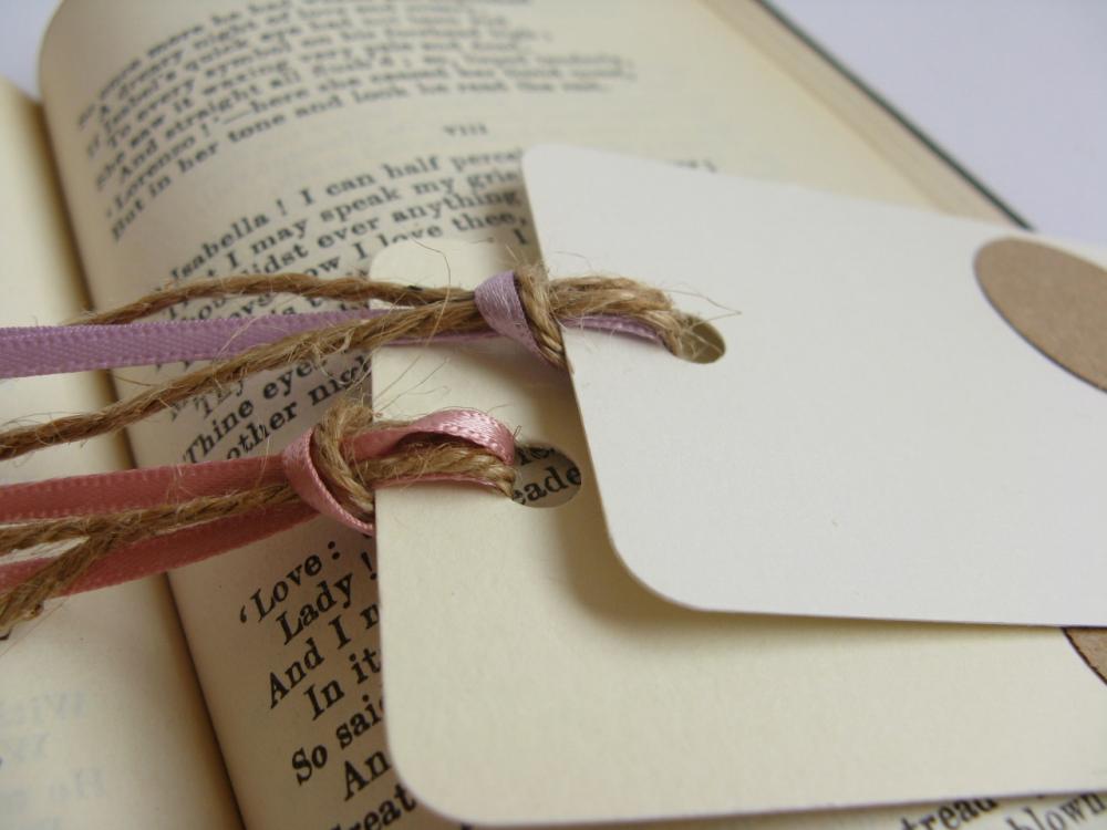 Kraft Heart Gift Tag Bookmarks (set Of 2) on Luulla