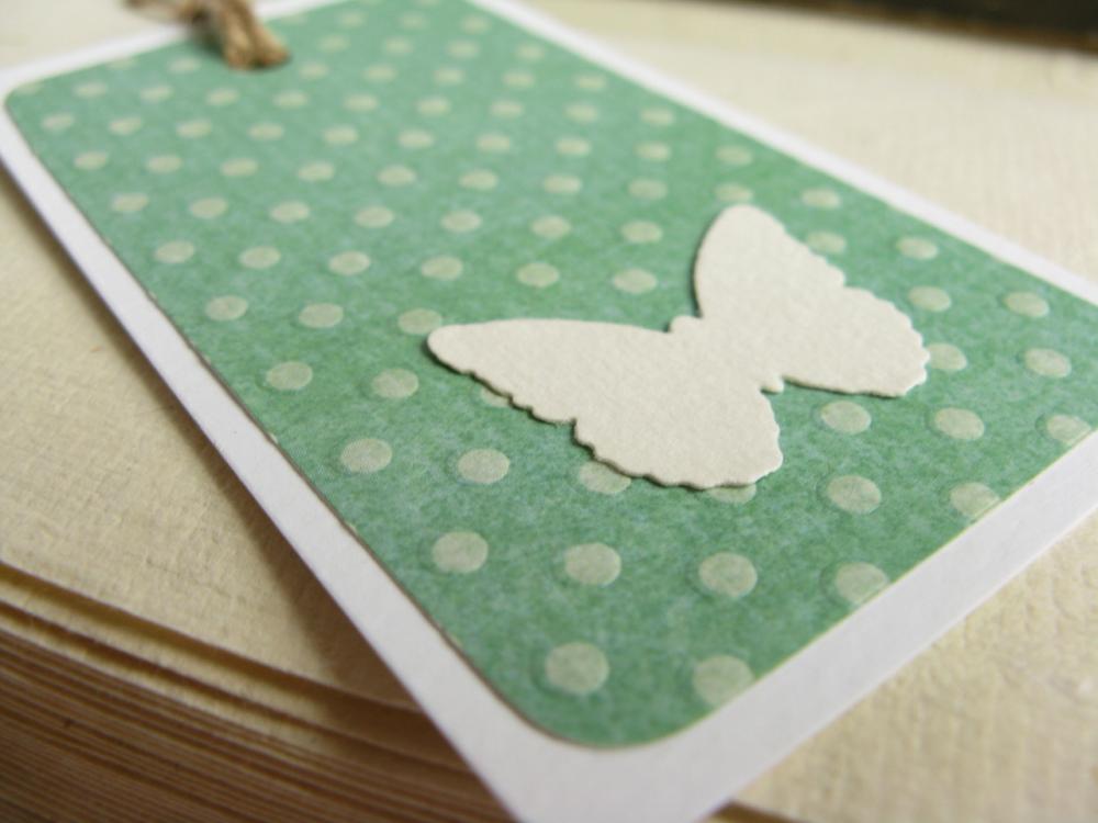 Butterflies And Green Gift Tag Bookmarks (set Of 2) on Luulla