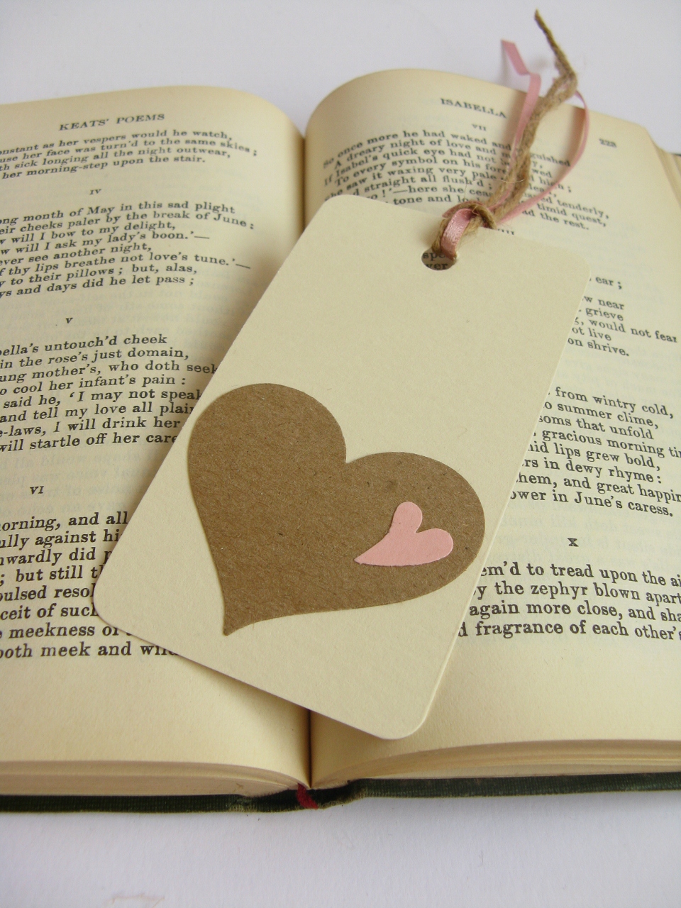 Kraft Heart Gift Tag Bookmarks (set Of 2) on Luulla