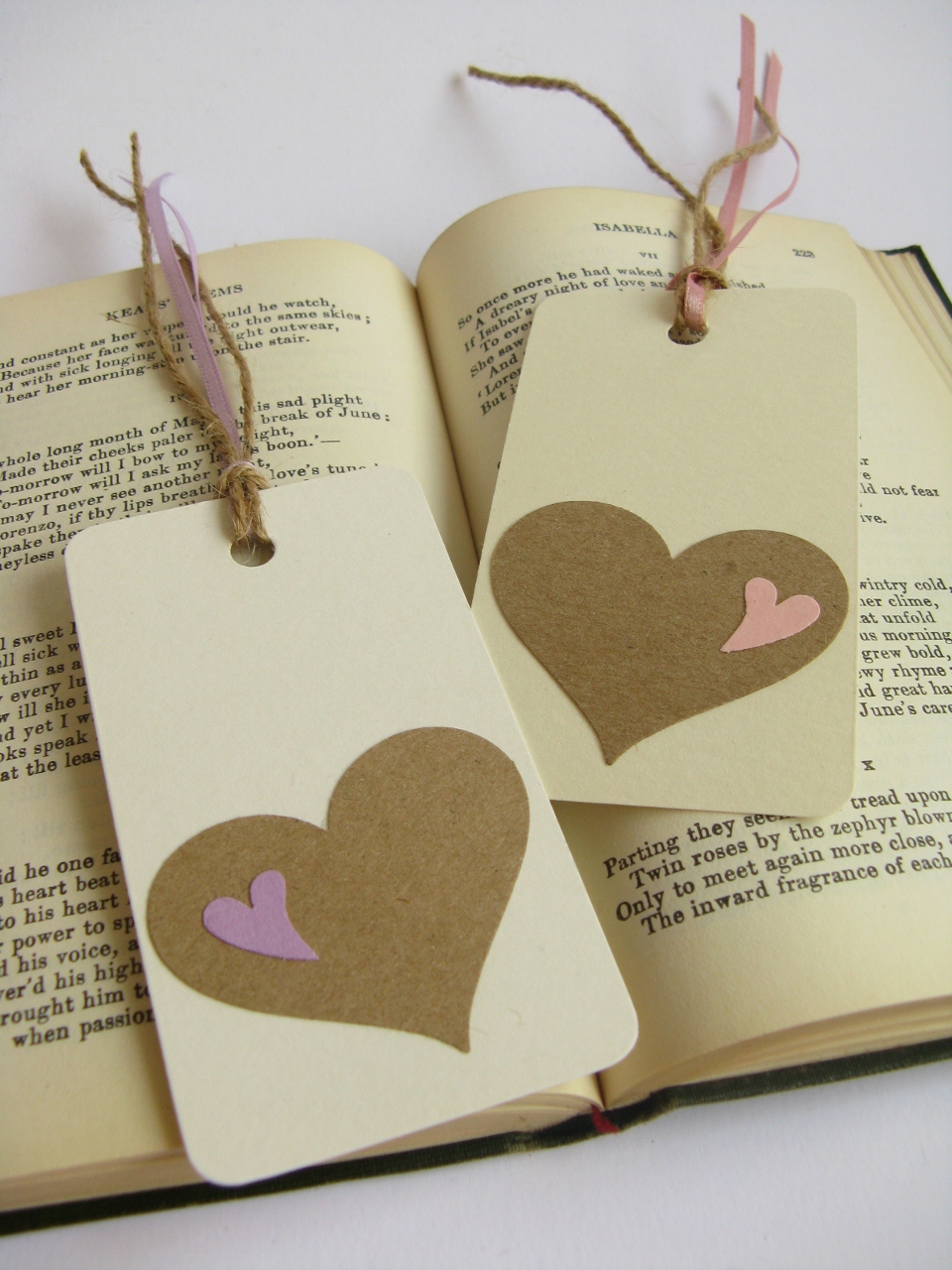 Kraft Heart Gift Tag Bookmarks (set Of 2) on Luulla